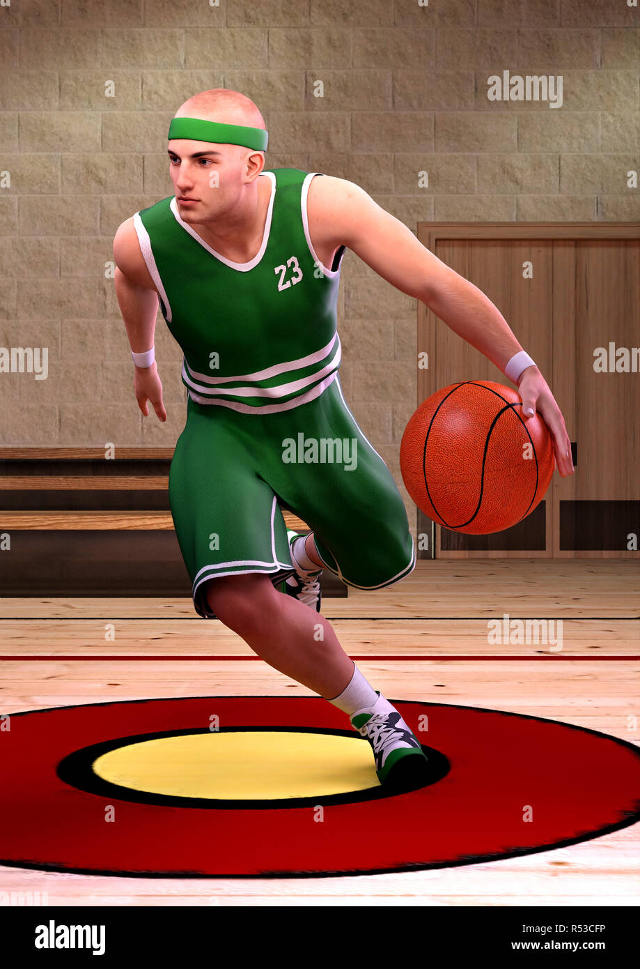 3D Rendering Basketball Player Stock Photo - Alamy