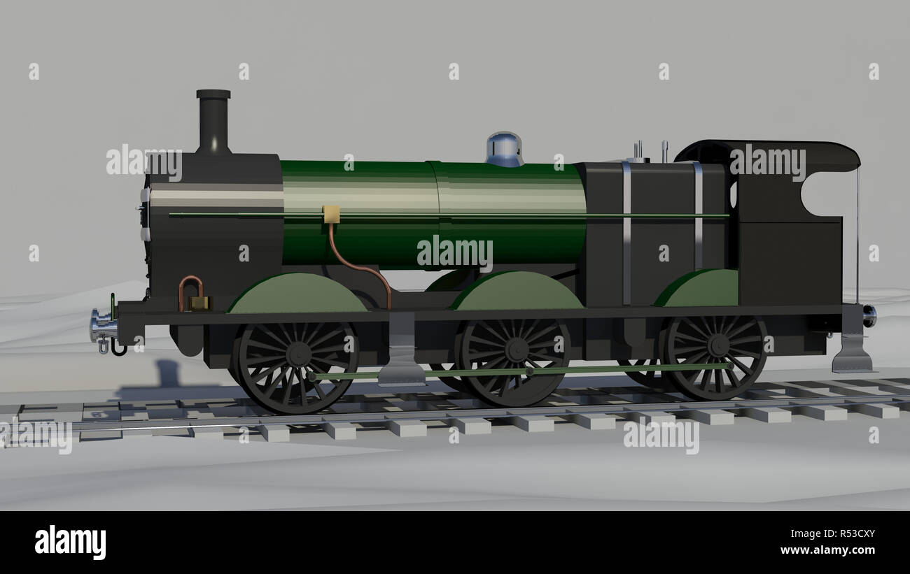 steam locomotive on track Stock Photo - Alamy