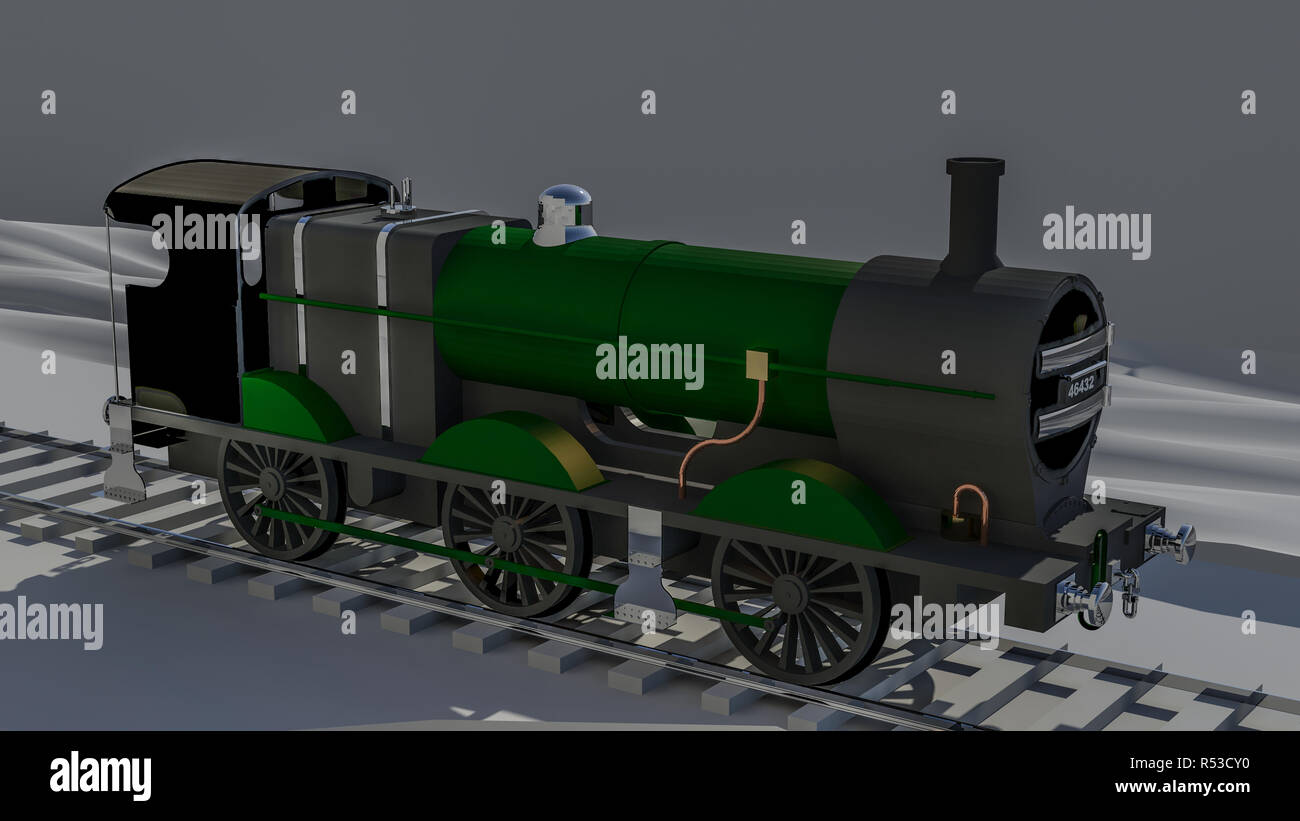 steam locomotive on track Stock Photo - Alamy