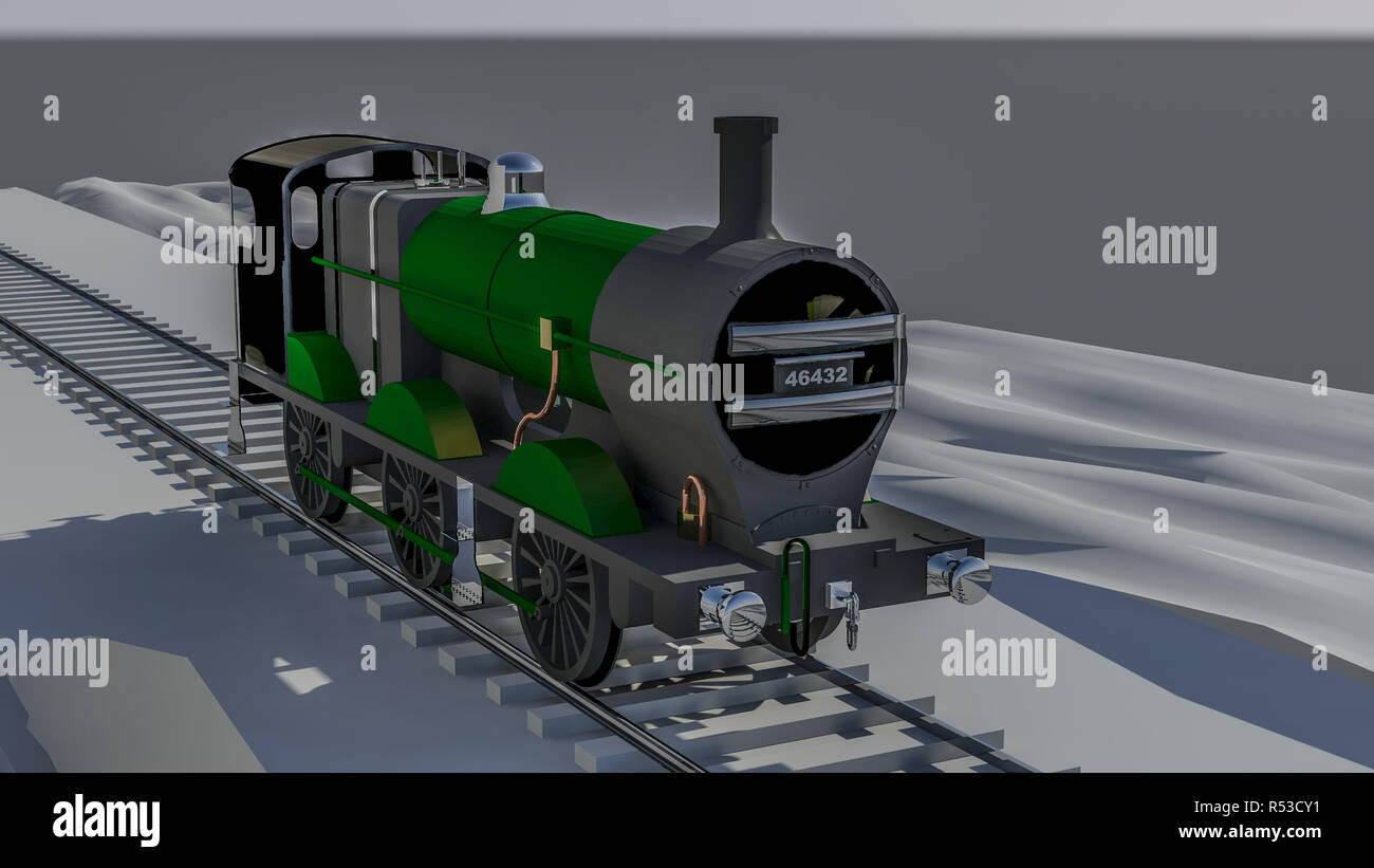 steam locomotive on track Stock Photo - Alamy