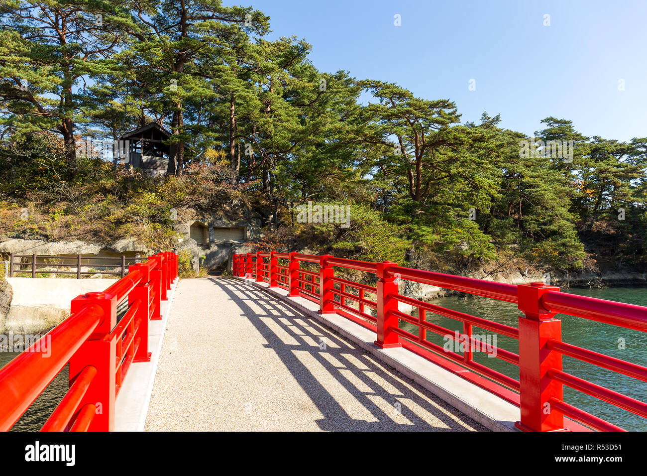 Red bridge in Matsushima Miyagi Stock Photo - Alamy