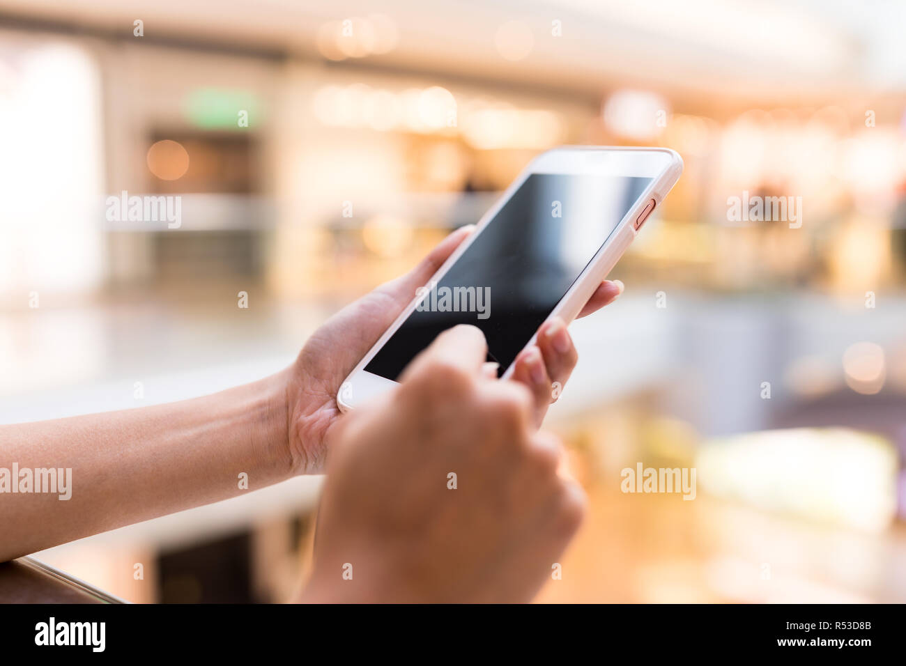 Hand touch on cellphone Stock Photo - Alamy