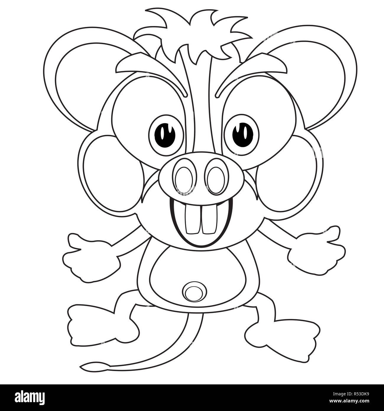 Cartoon illustration cute little mouse Black and White Stock Photos ...