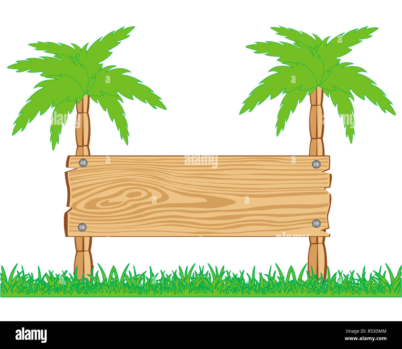 Wooden board and palms Stock Photo - Alamy