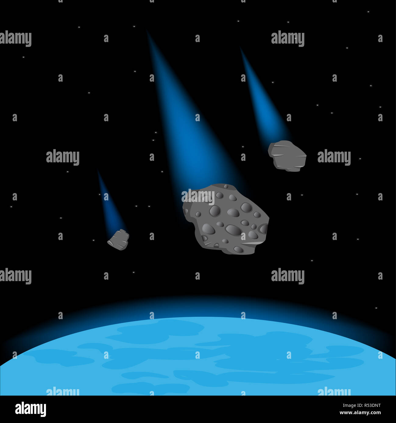 Meteorites fall on planet Stock Photo - Alamy