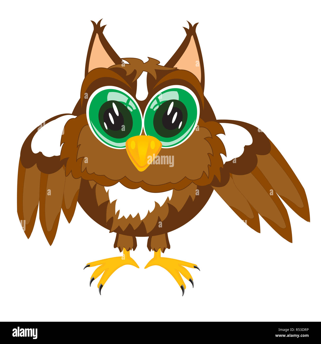Cartoon of the owl on white Stock Photo - Alamy