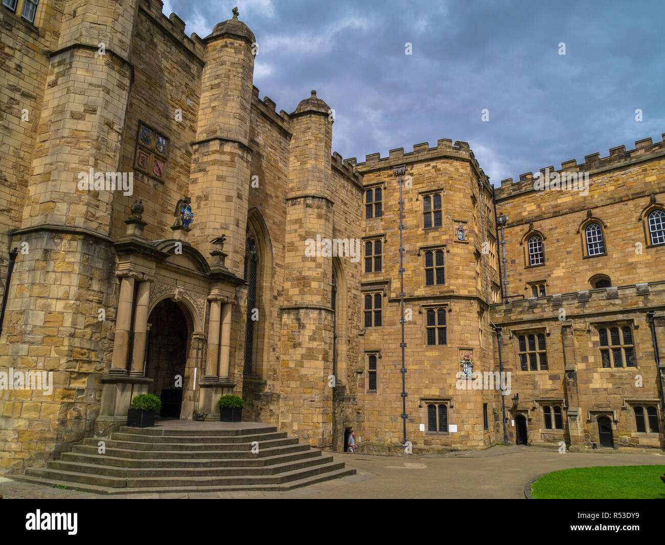 Entrance to Bishop Bek's Great Hall,Durham castle. The castle is home ...