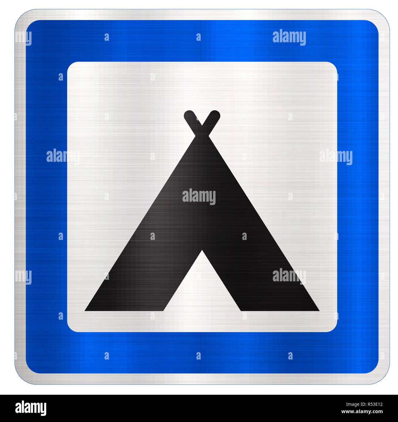 camping tent road sign Stock Photo - Alamy