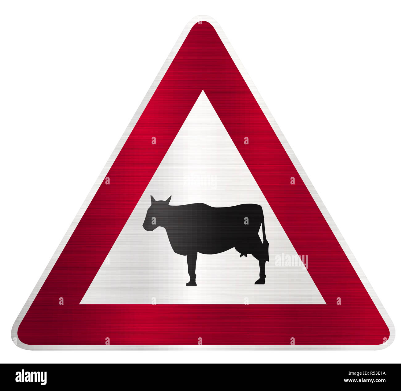 cattle animal crossing sign Stock Photo - Alamy