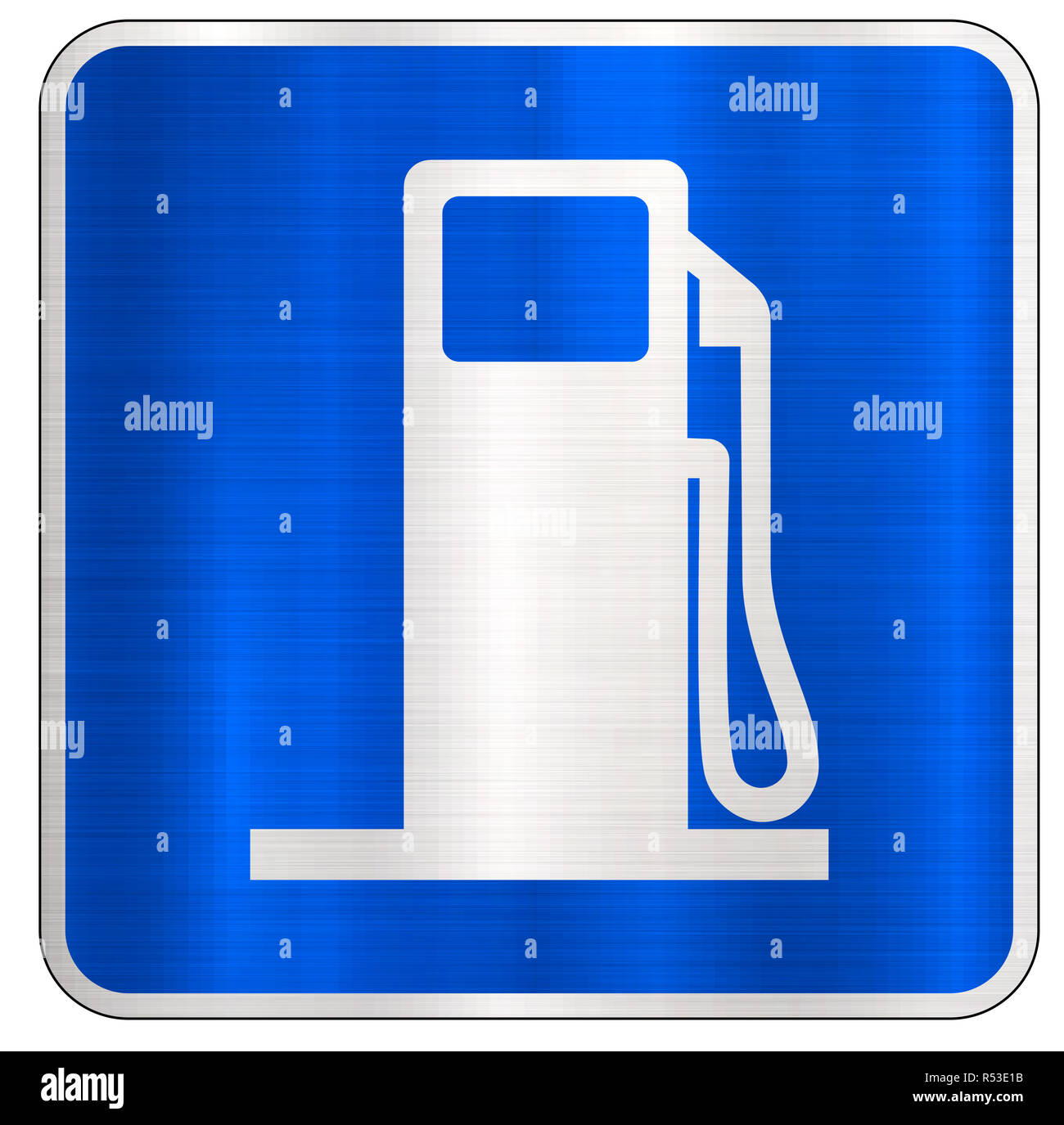 gas station road sign Stock Photo - Alamy