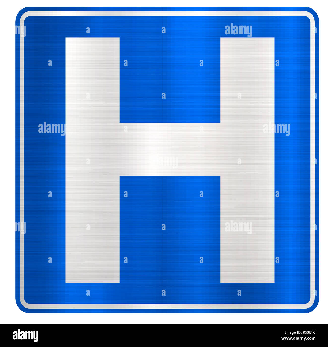 hospital sign blue square Stock Photo - Alamy