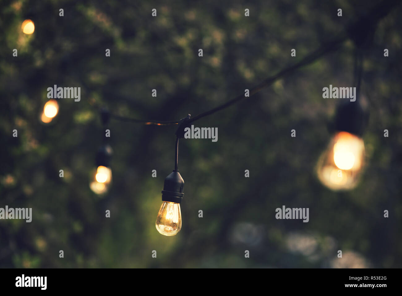 Backyard At Night With Lights High Resolution Stock Photography and ...