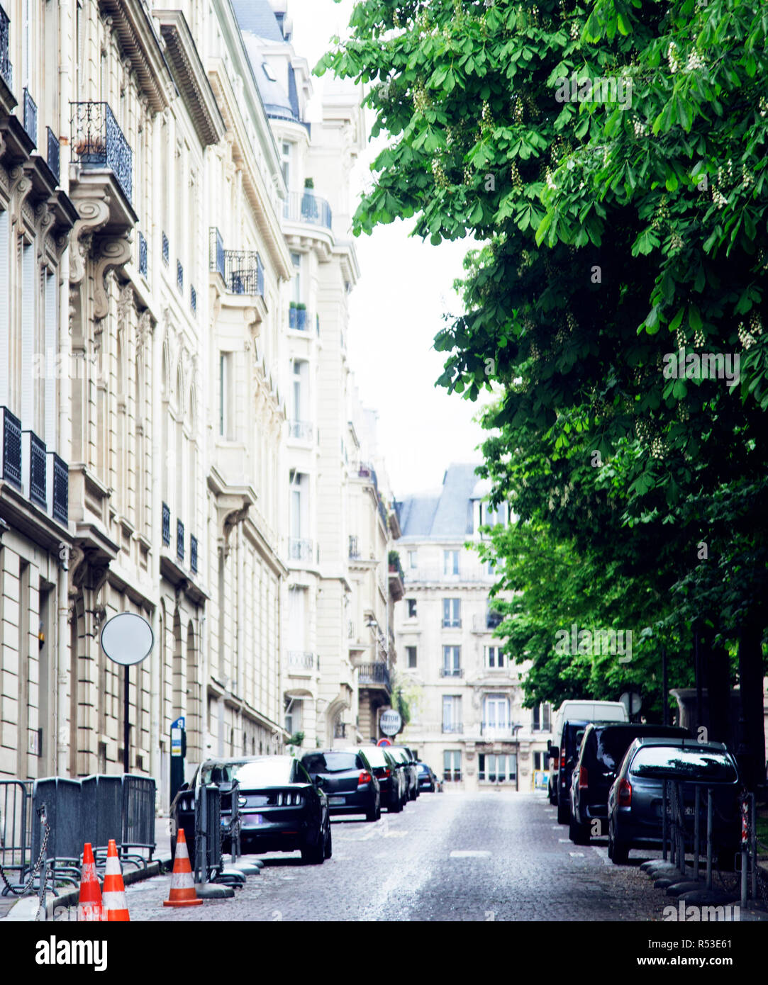 french paris street , parts of buildings with balcony Stock Photo - Alamy
