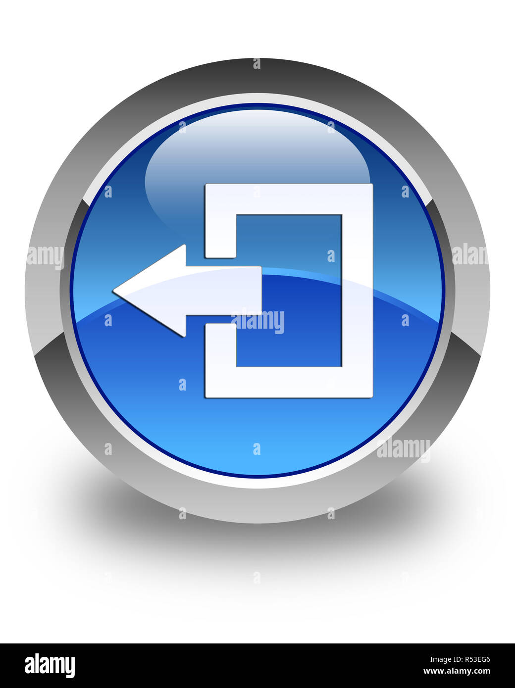 Logout icon glossy blue round button Stock Photo - Alamy Logout icon glossy blue round button Stock Photo - Alamy