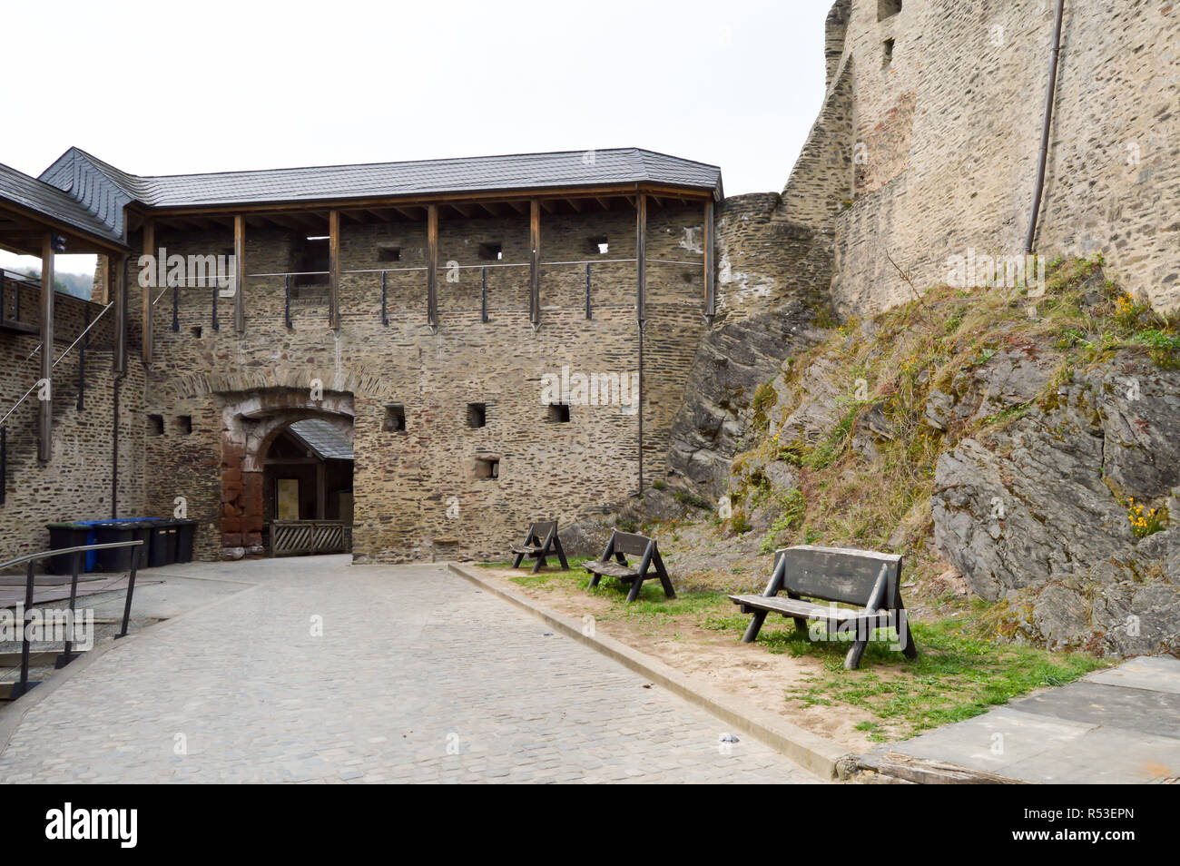 Entrance portico and inner courtyard Stock Photo - Alamy