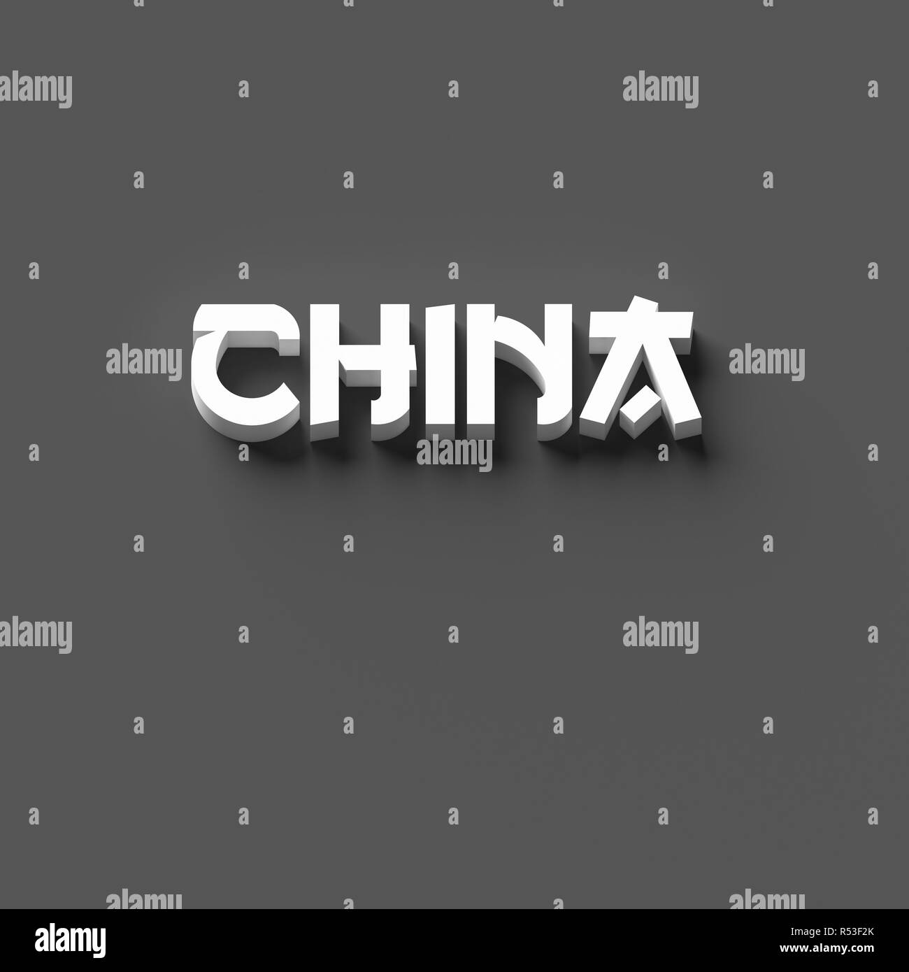 3D RENDERING WORDS 'CHINA' Stock Photo - Alamy