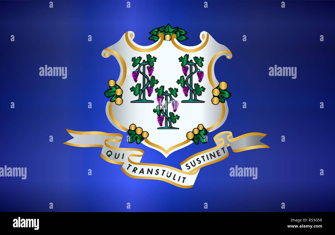 State Flag of Connecticut Gloss Stock Photo - Alamy