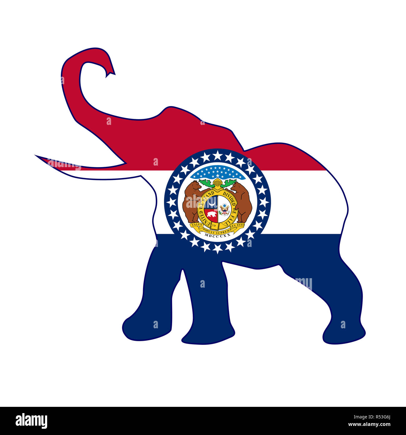 Missouri Republican Elephant Flag Stock Photo - Alamy