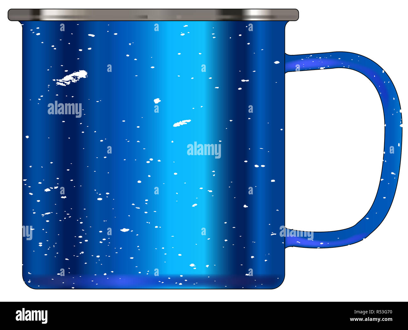 Blue Tin Cup Stock Photo - Alamy