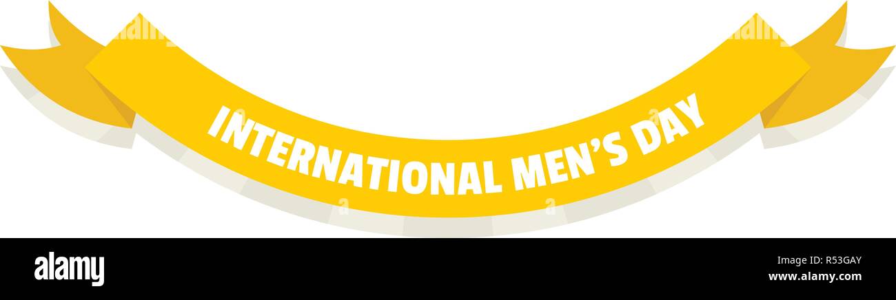 International men day ribbon icon. Flat illustration of international ...