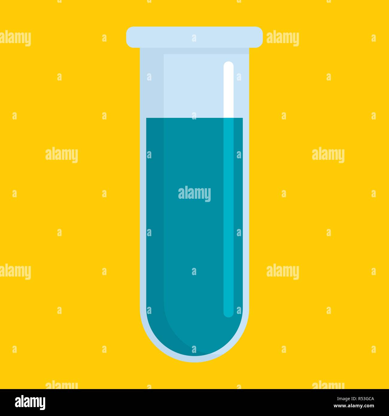 Blue test tube icon. Flat illustration of blue test tube vector icon ...