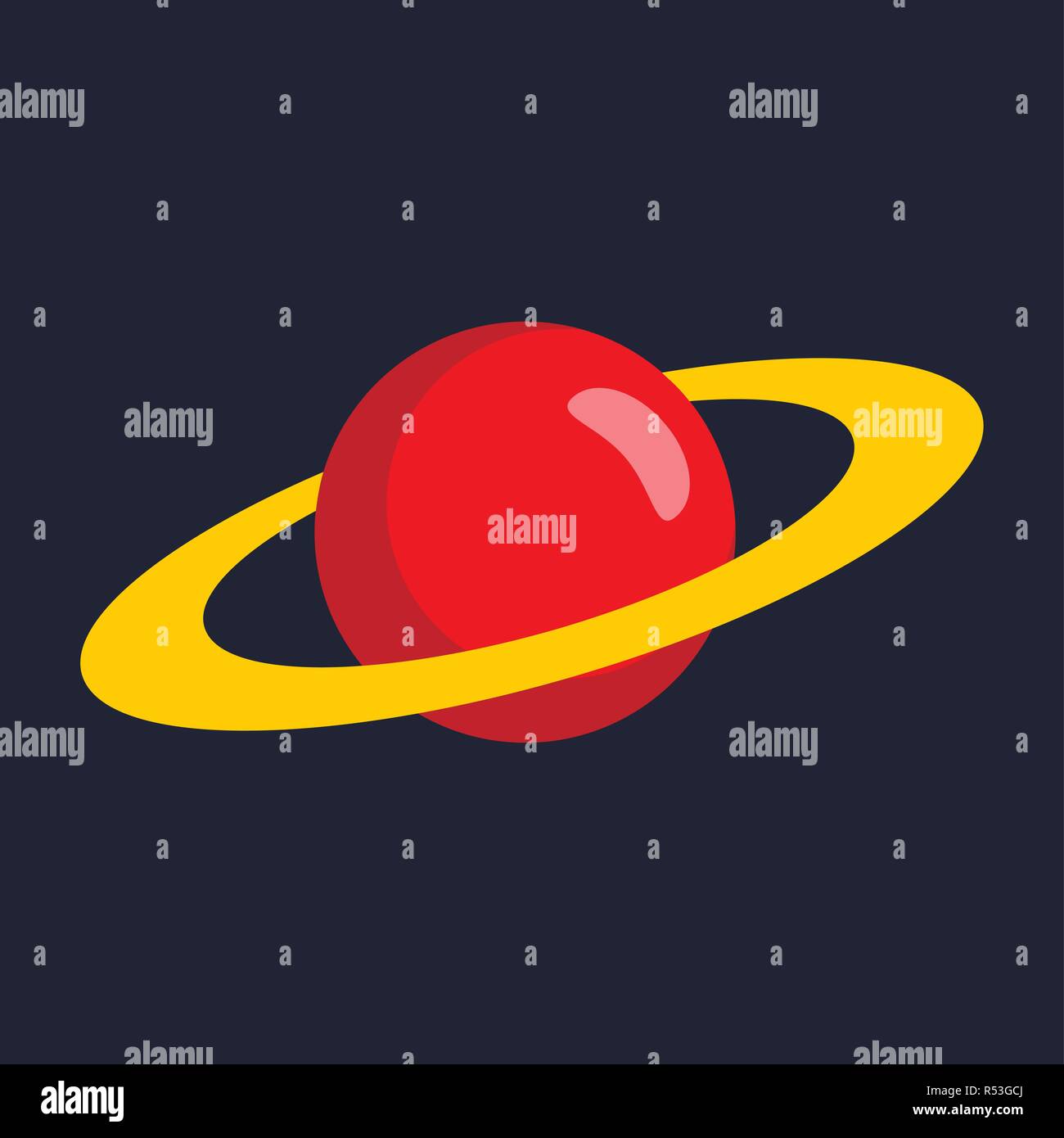 Red planet icon. Flat illustration of red planet vector icon for web ...