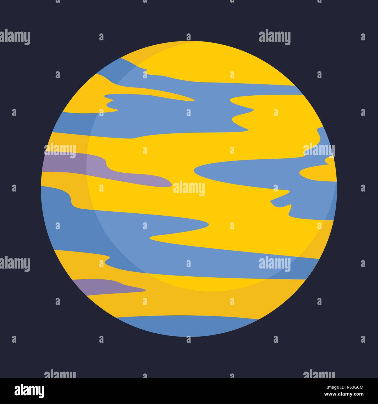 Yellow planet icon. Flat illustration of yellow planet vector icon for ...