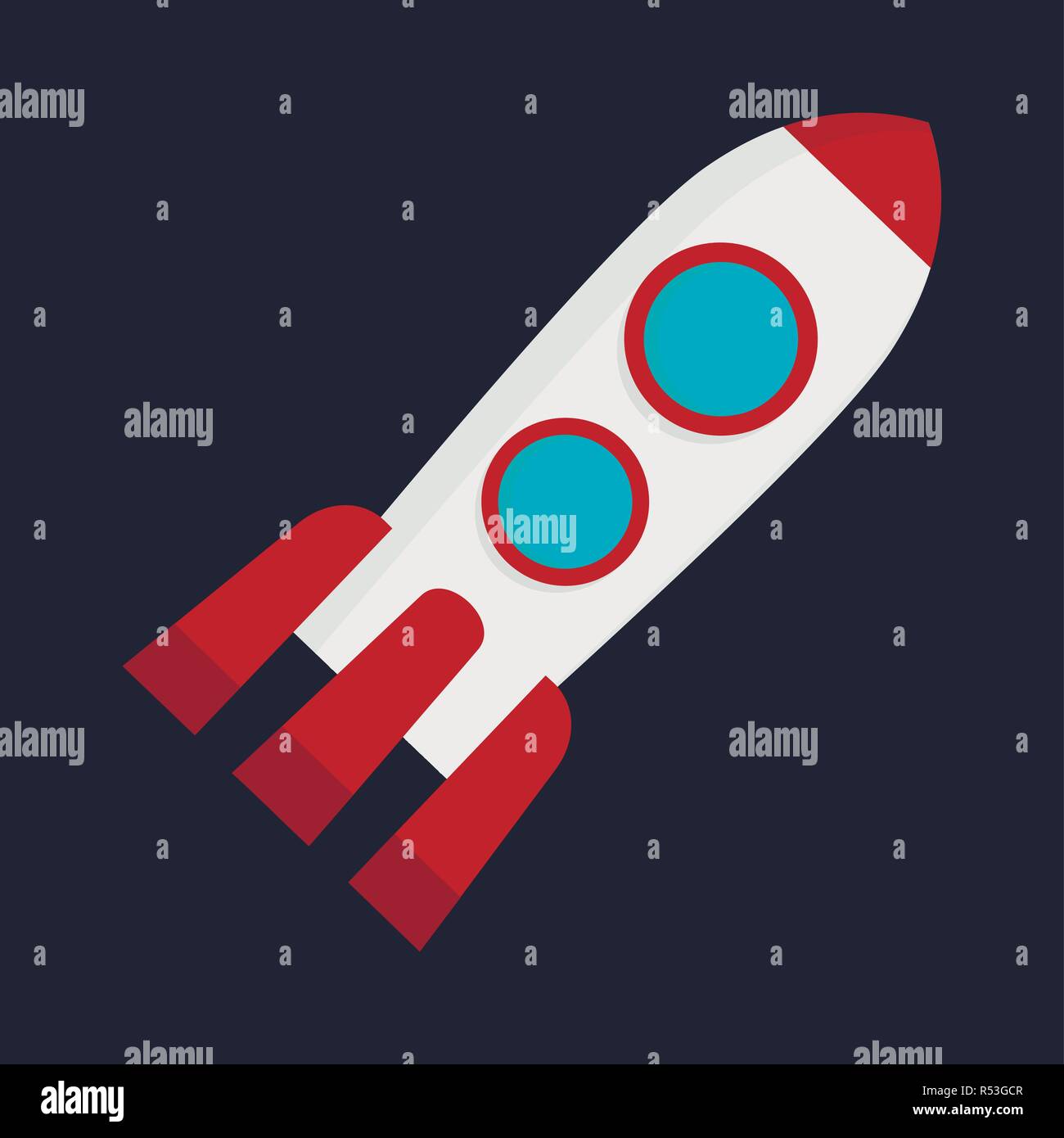 Space rocket icon. Flat illustration of space rocket vector icon for ...