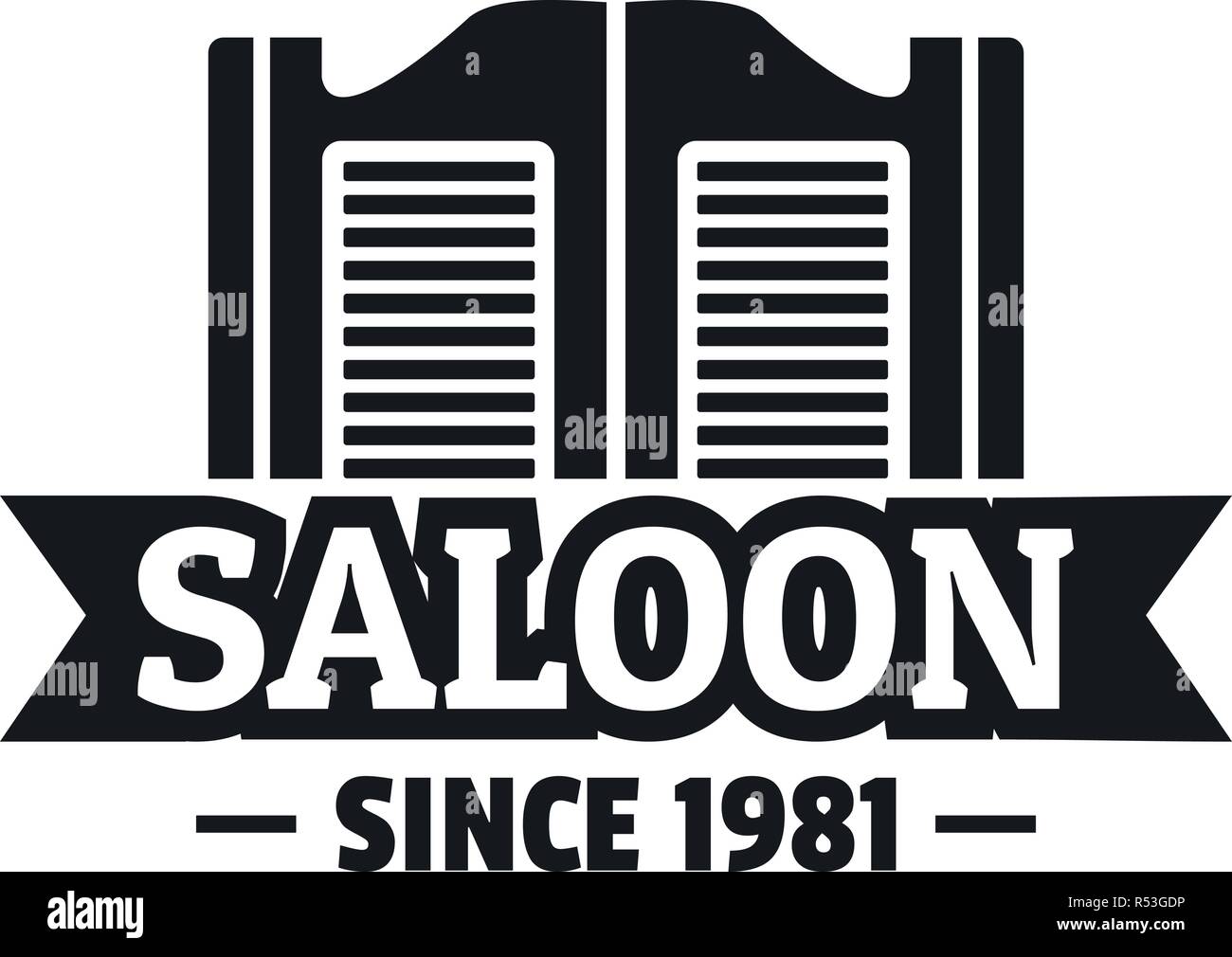 Saloon door logo. Simple illustration of saloon door vector logo for ...