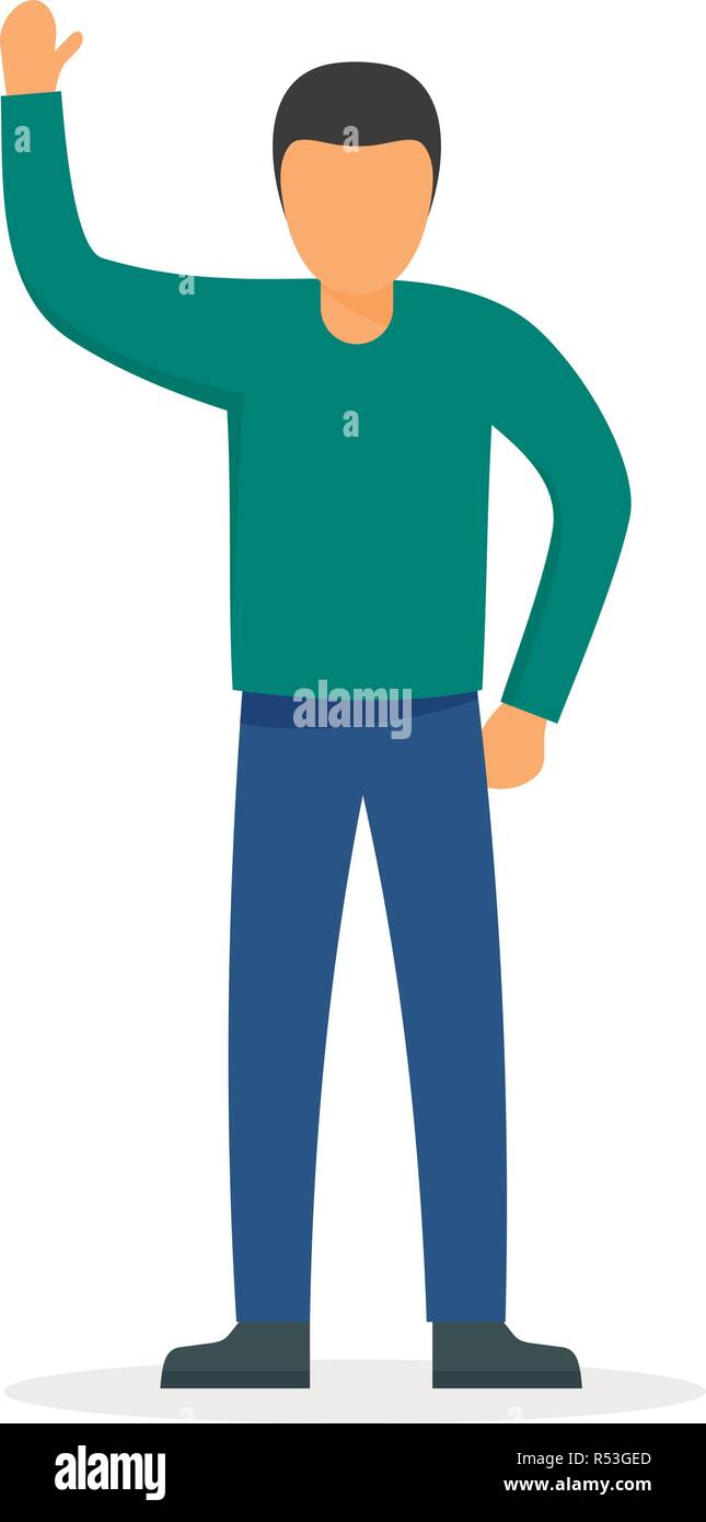 Man hand up icon. Flat illustration of man hand up vector icon for web ...