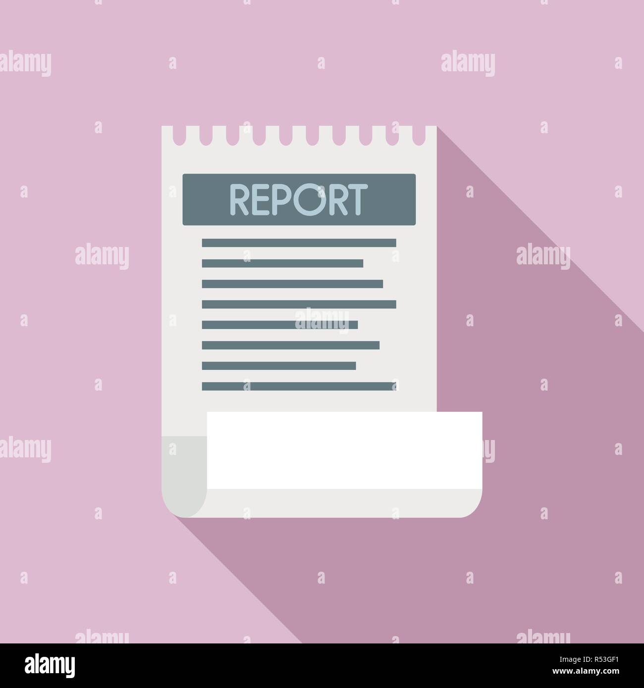 Bill paper report icon. Flat illustration of bill paper report vector ...