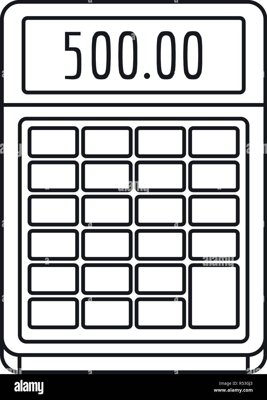 Financial calculator icon. Outline financial calculator vector icon for ...