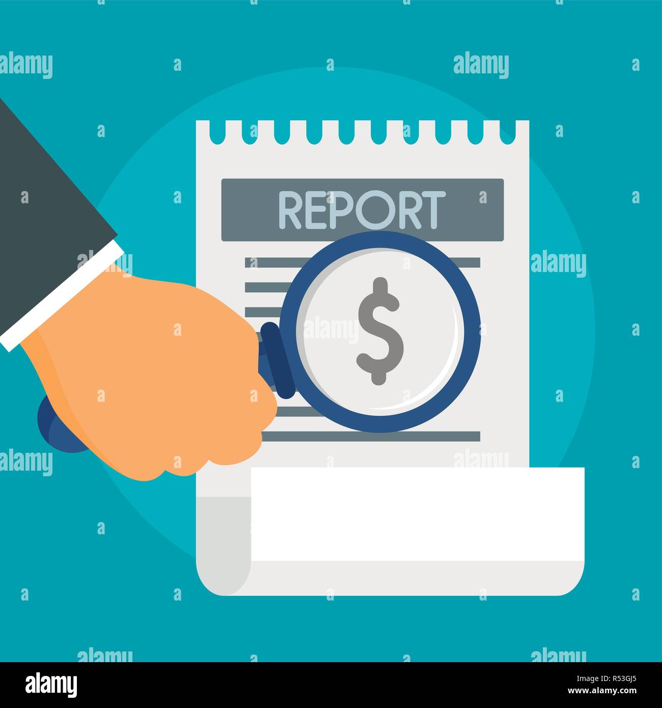 Salary report concept background. Flat illustration of salary report ...