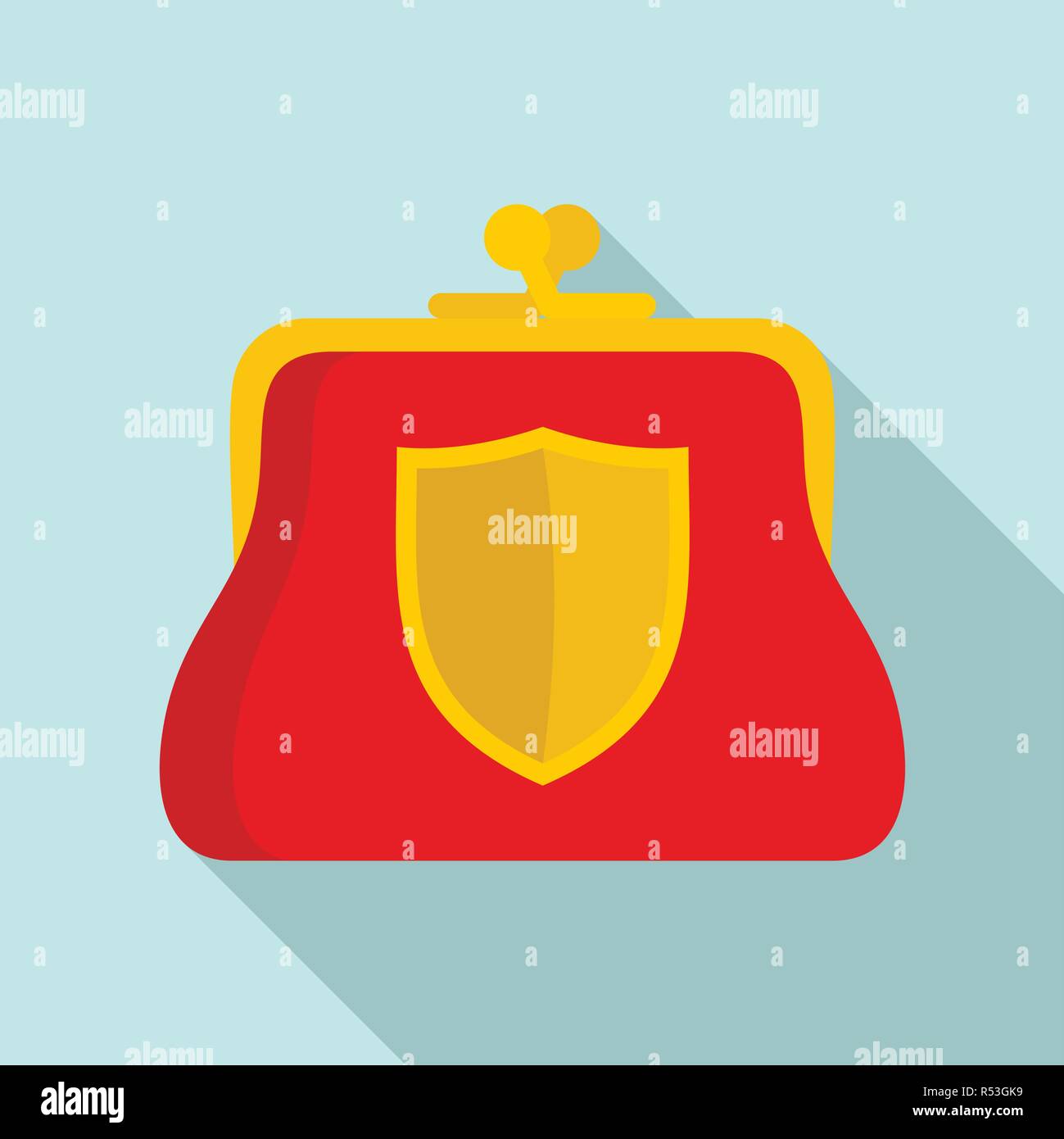 Secure purse icon. Flat illustration of secure purse vector icon for ...