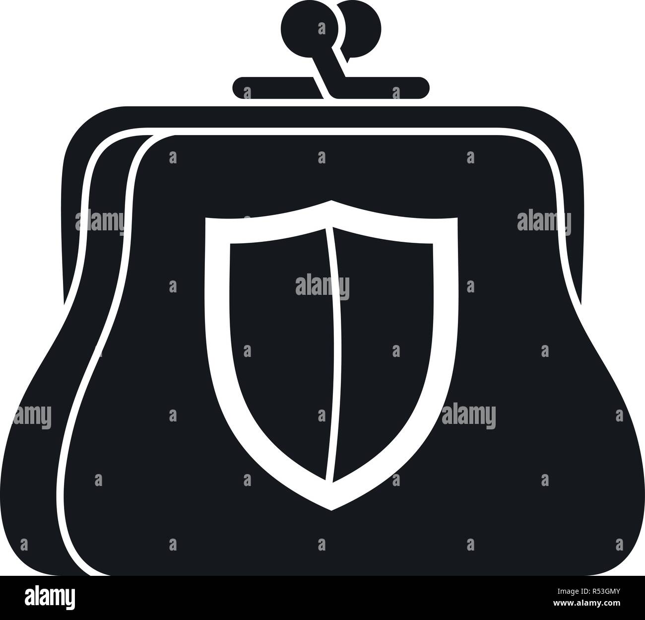 Secure purse icon. Simple illustration of secure purse vector icon for ...
