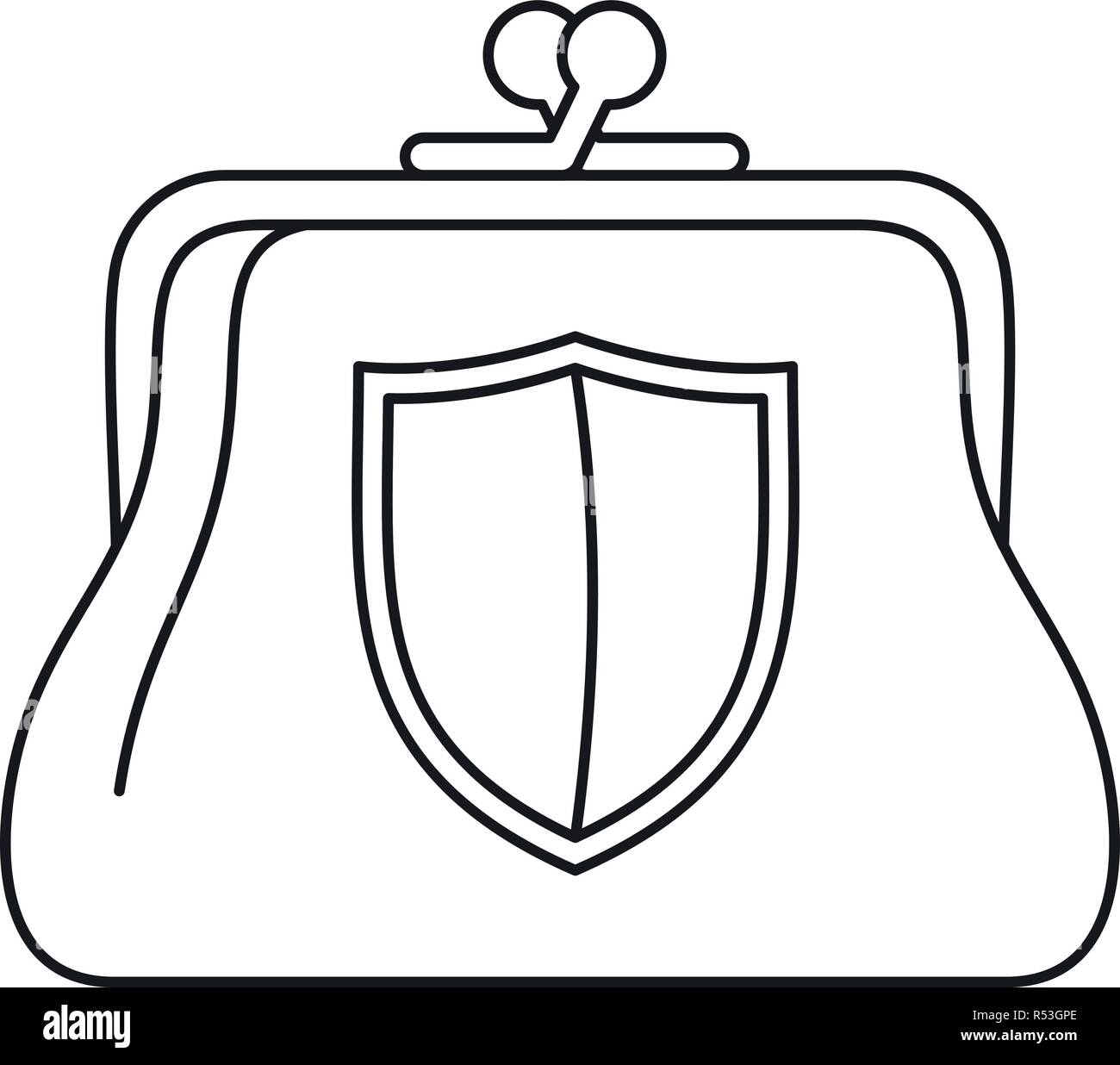 Secure purse icon. Outline secure purse vector icon for web design ...