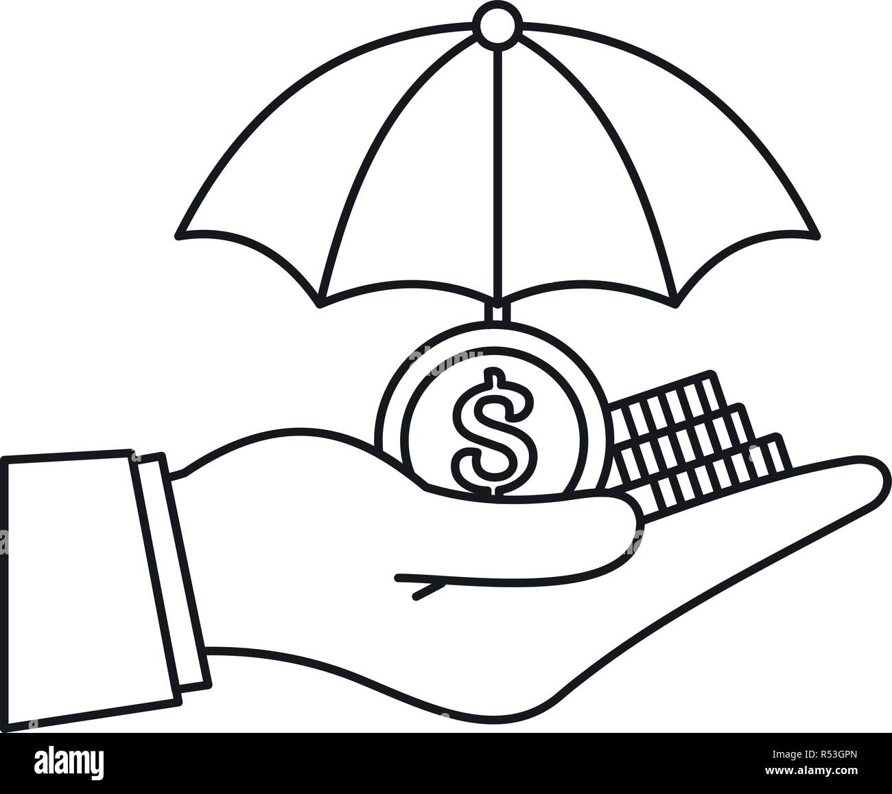 Safe money hand icon. Outline safe money hand vector icon for web ...