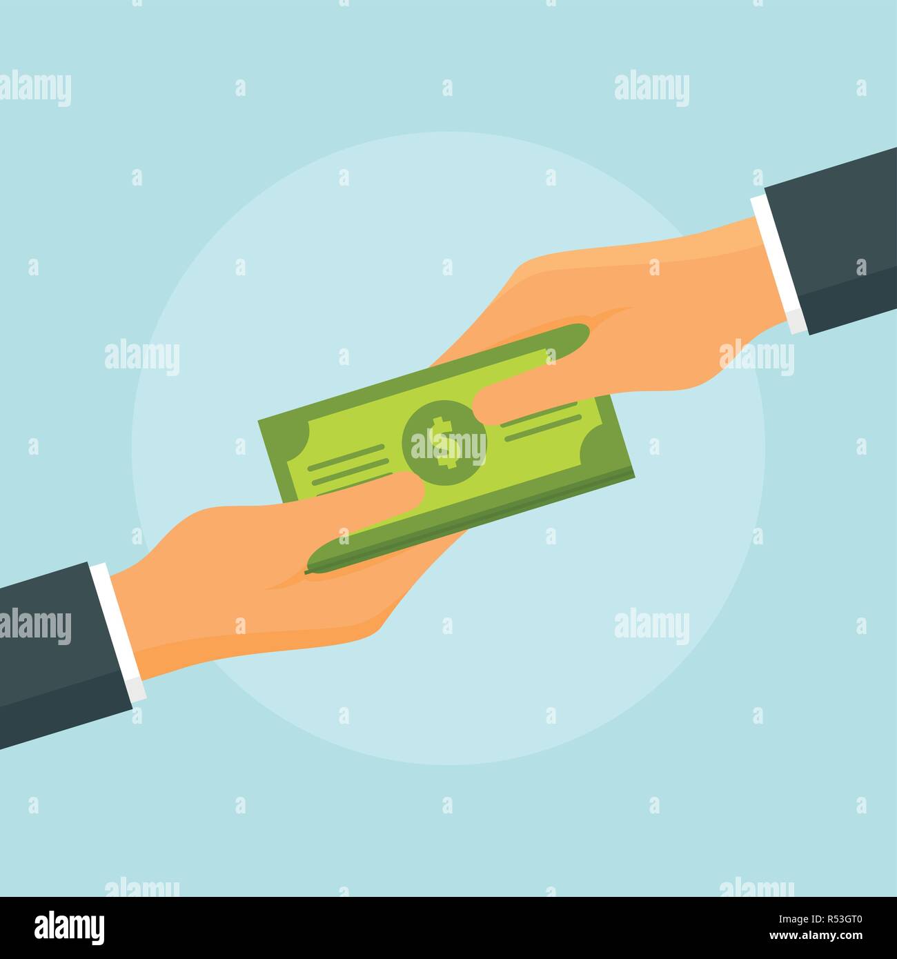 Money exchange concept background. Flat illustration of money exchange ...