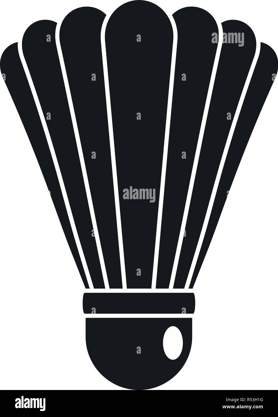 Shuttle birdie equipment icon. Simple illustration of shuttle birdie ...