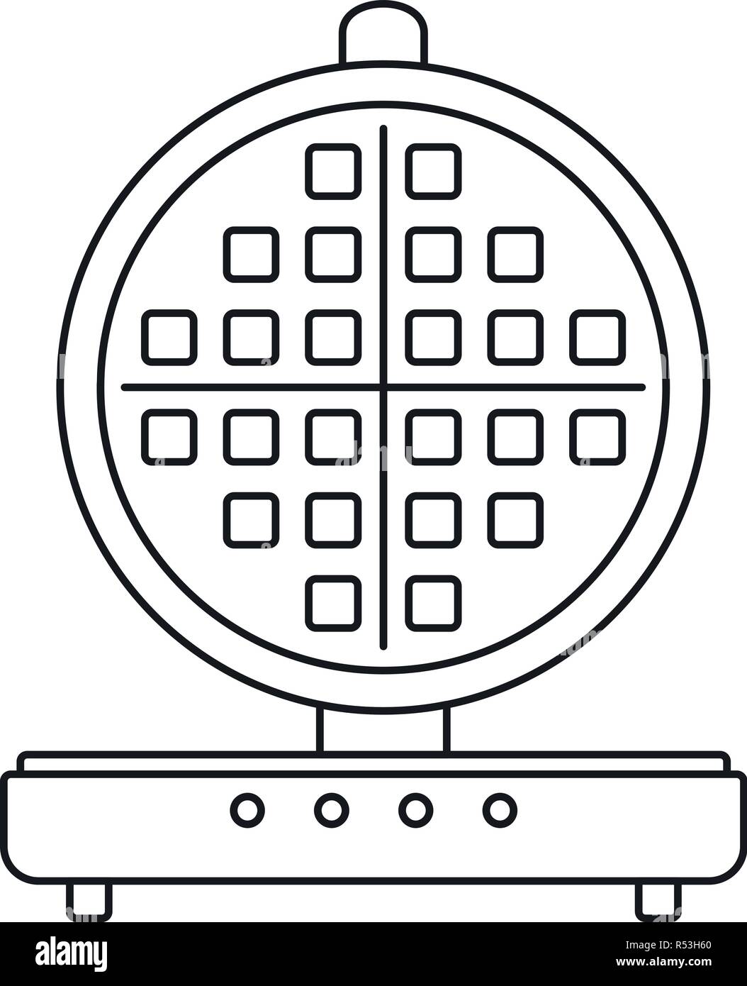 Round waffle machine icon. Outline round waffle machine vector icon for ...