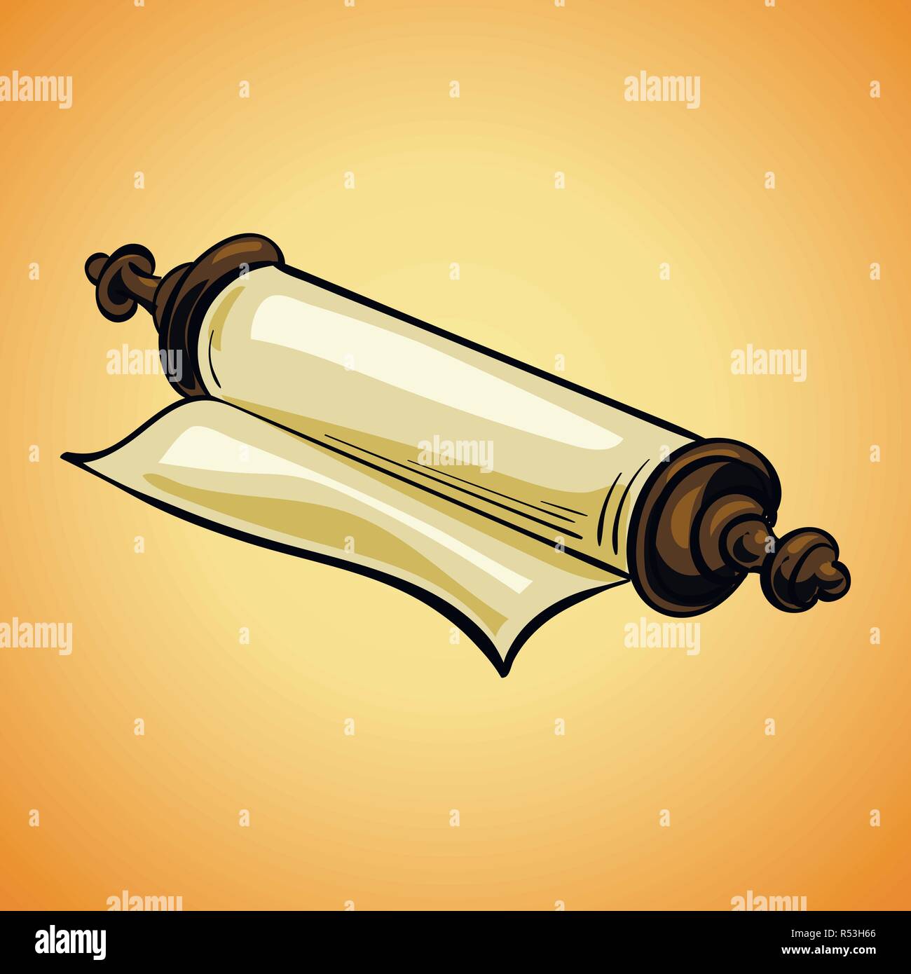 Wood rolled papyrus icon. Cartoon of wood rolled papyrus vector icon ...