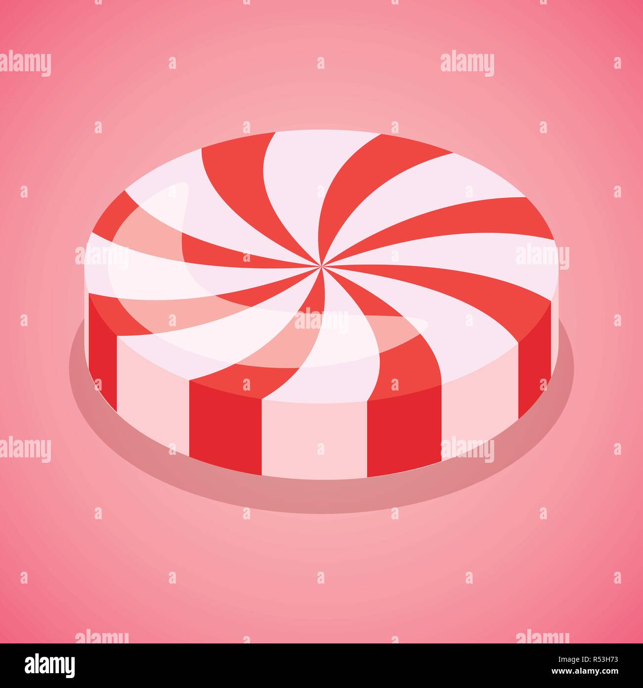 Red candy swirl icon. Isometric of red candy swirl vector icon for web ...