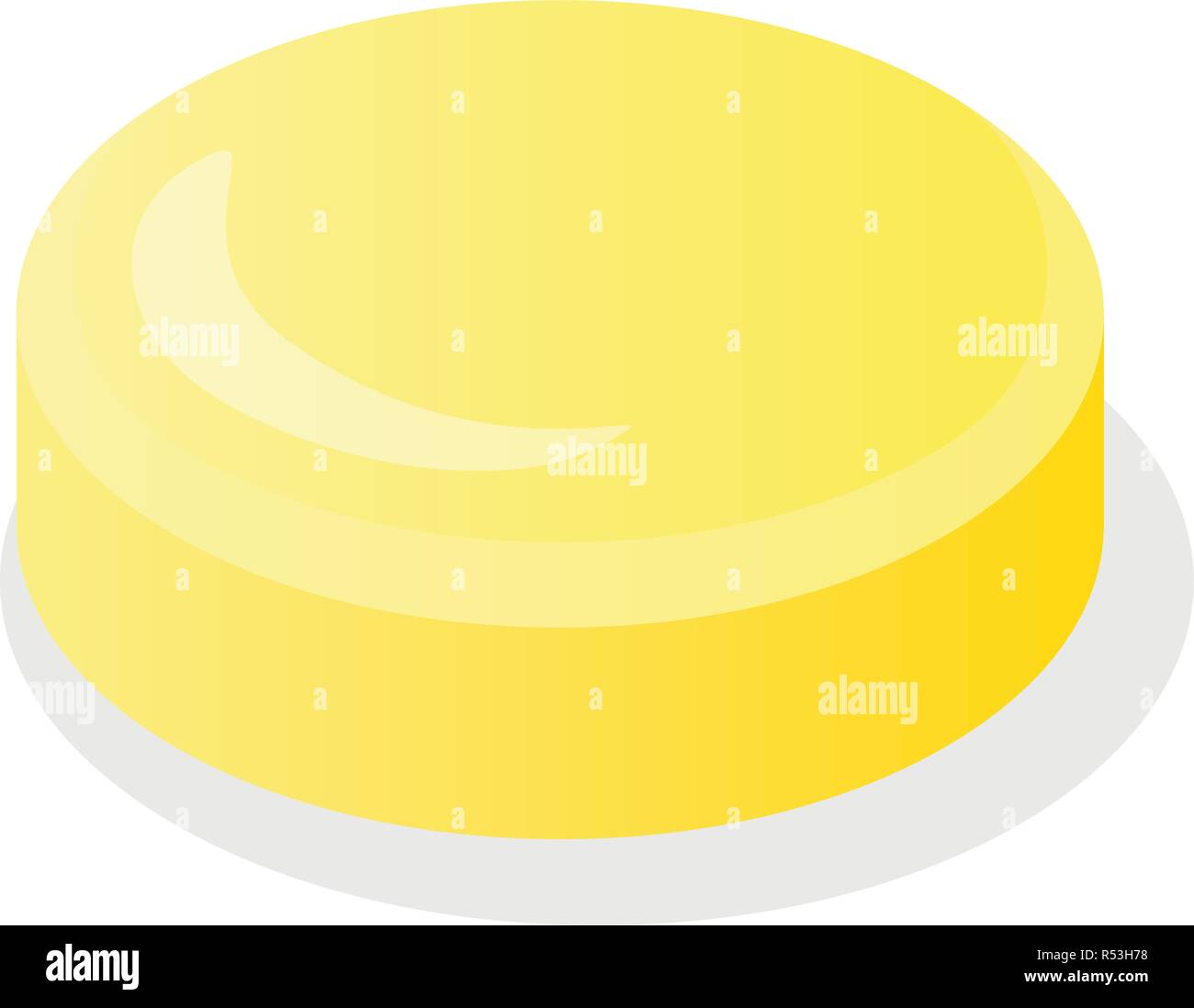 Yellow candy jelly icon. Isometric of yellow candy jelly vector icon ...