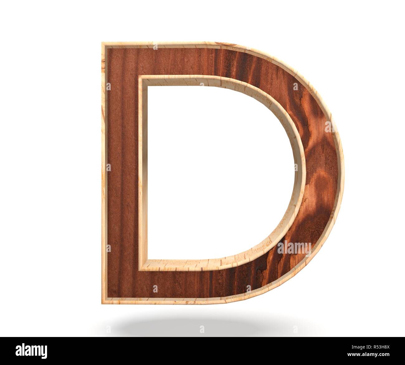 3D decorative wooden Alphabet, capital letter D Stock Photo - Alamy