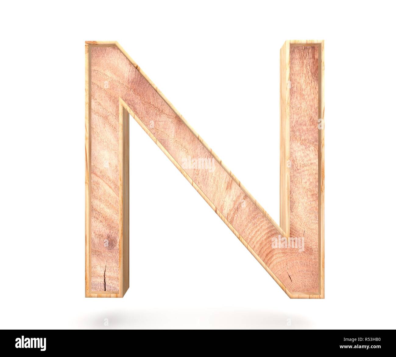 3D decorative wooden Alphabet, capital letter N Stock Photo - Alamy
