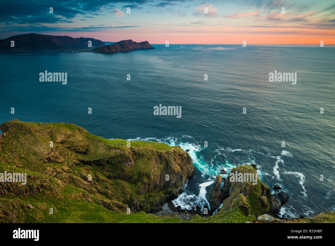 Spring evening at the island Runde on the Atlantic west coast, Møre og ...