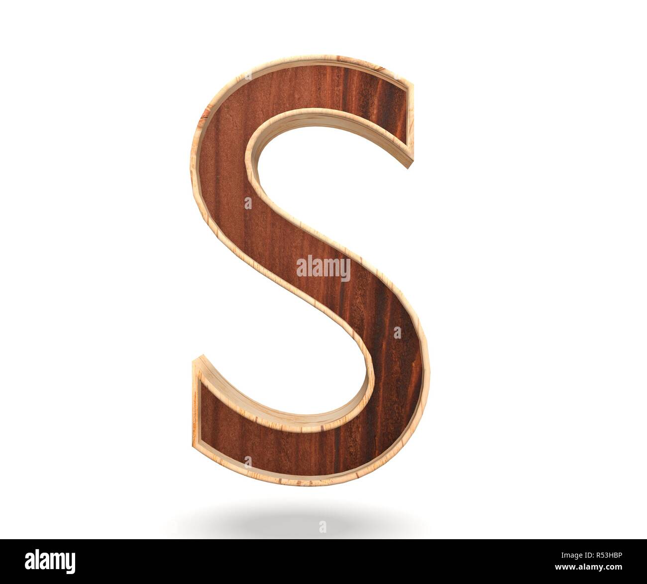 3D decorative wooden Alphabet, capital letter S Stock Photo - Alamy