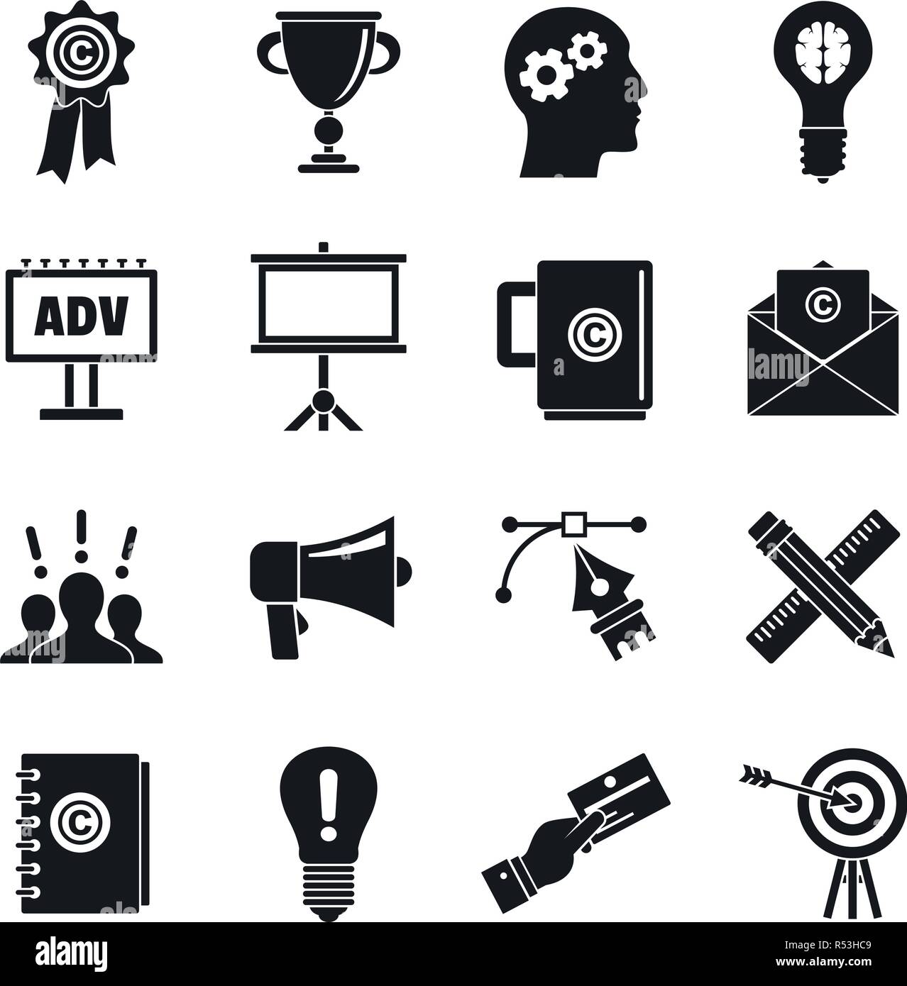 Brand Marketing Icon Set Simple Set Of Brand Marketing Vector Icons For Web Design On White