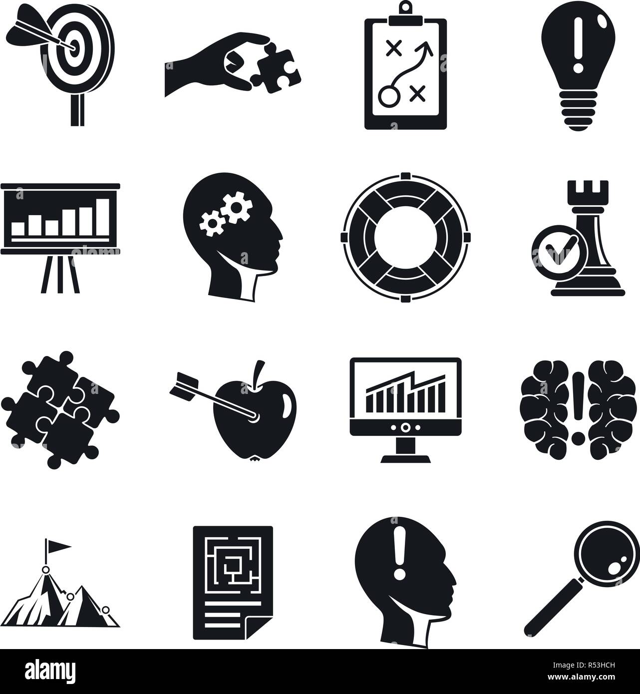 Decision icon set. Simple set of decision vector icons for web design ...