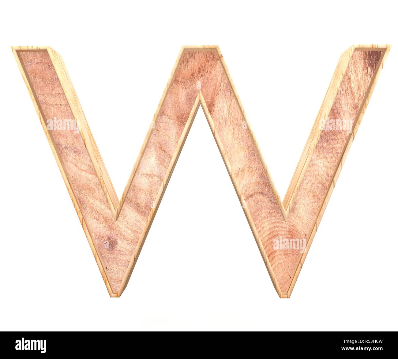 3D decorative wooden Alphabet, capital letter W Stock Photo - Alamy